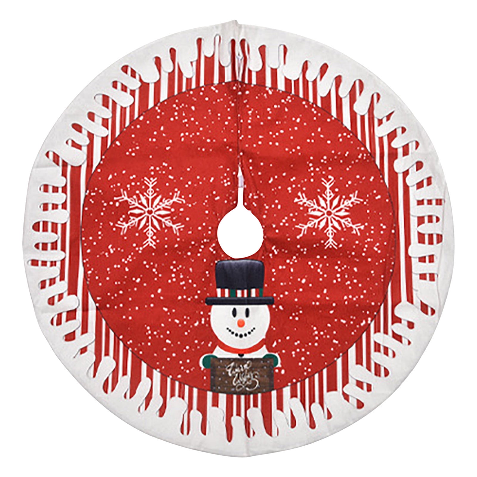 SDJMa Christmas Tree Skirt 31.5 Inches, Cute Cartoon Snowman Snowflake ...