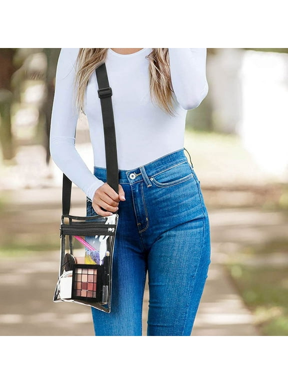 LOXOMU Clear Bag for Stadium Events - PVC Clear Crossbody Bag Stadium ...