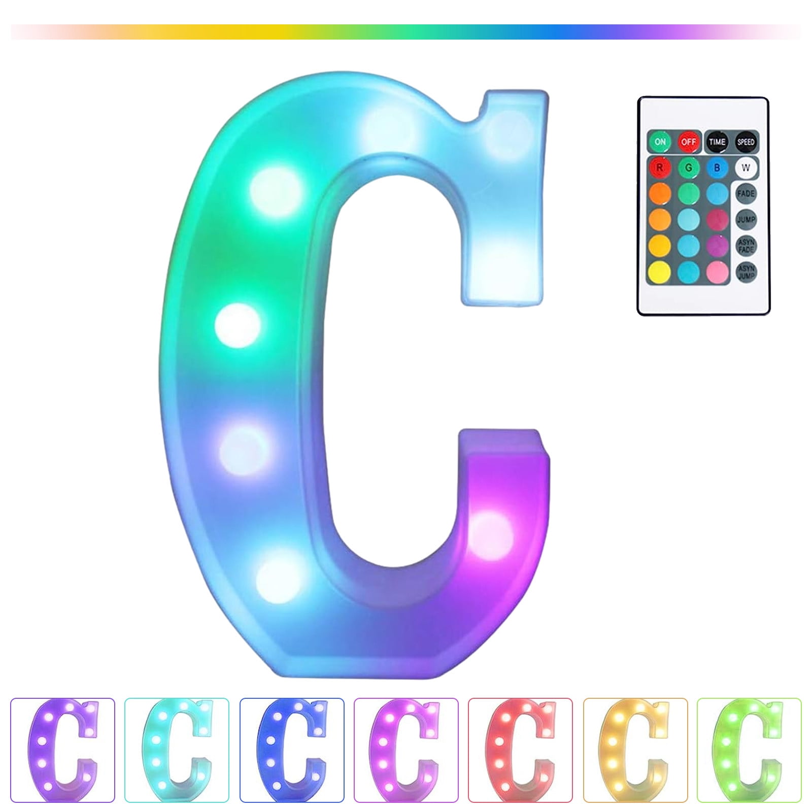 SDJMa Colorful LED Marquee Letter Lights with Remote – Light Up Marquee ...