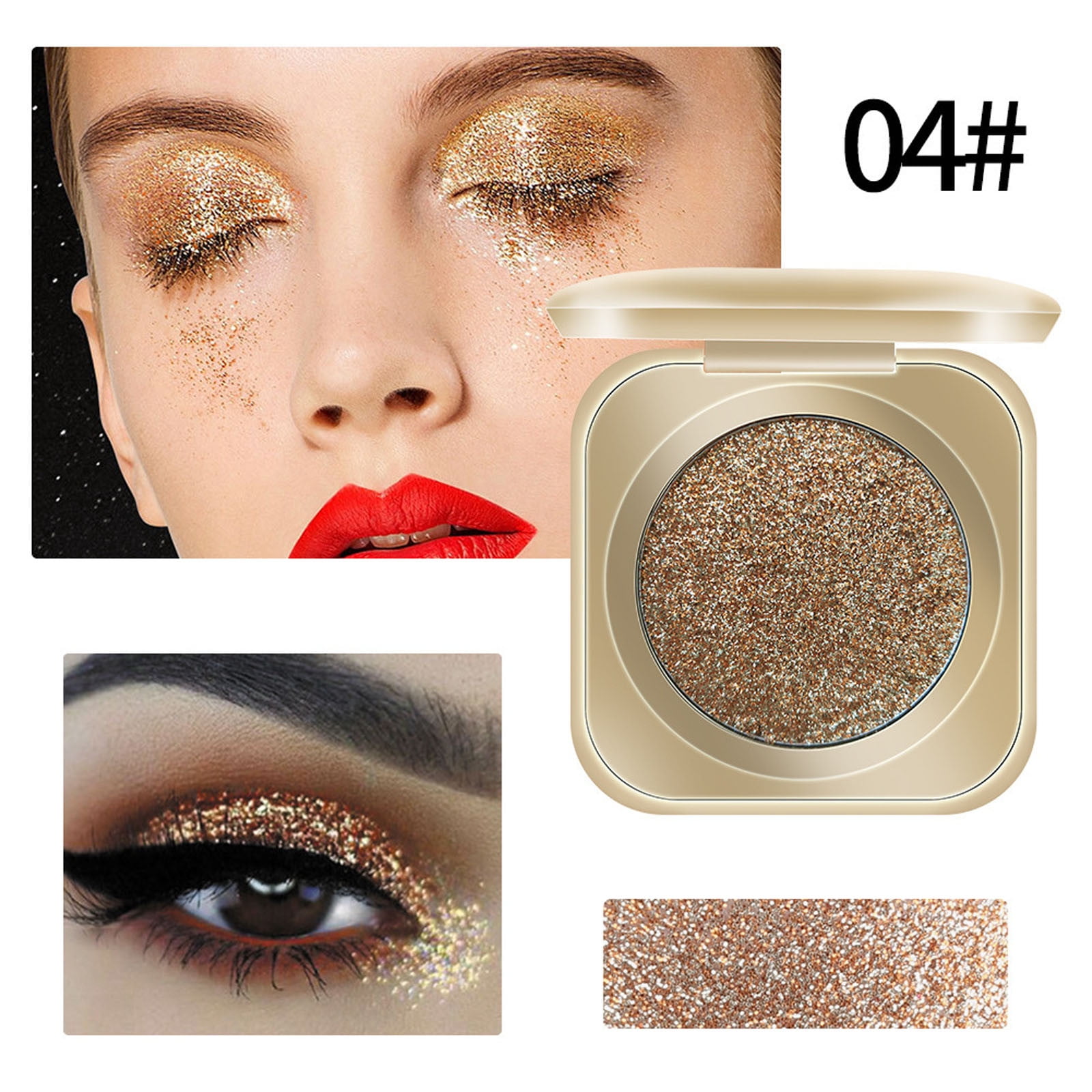 SDJMa Colors Glitter Eyeshadow, Pearlescent Monochrome Eyeshadow ...