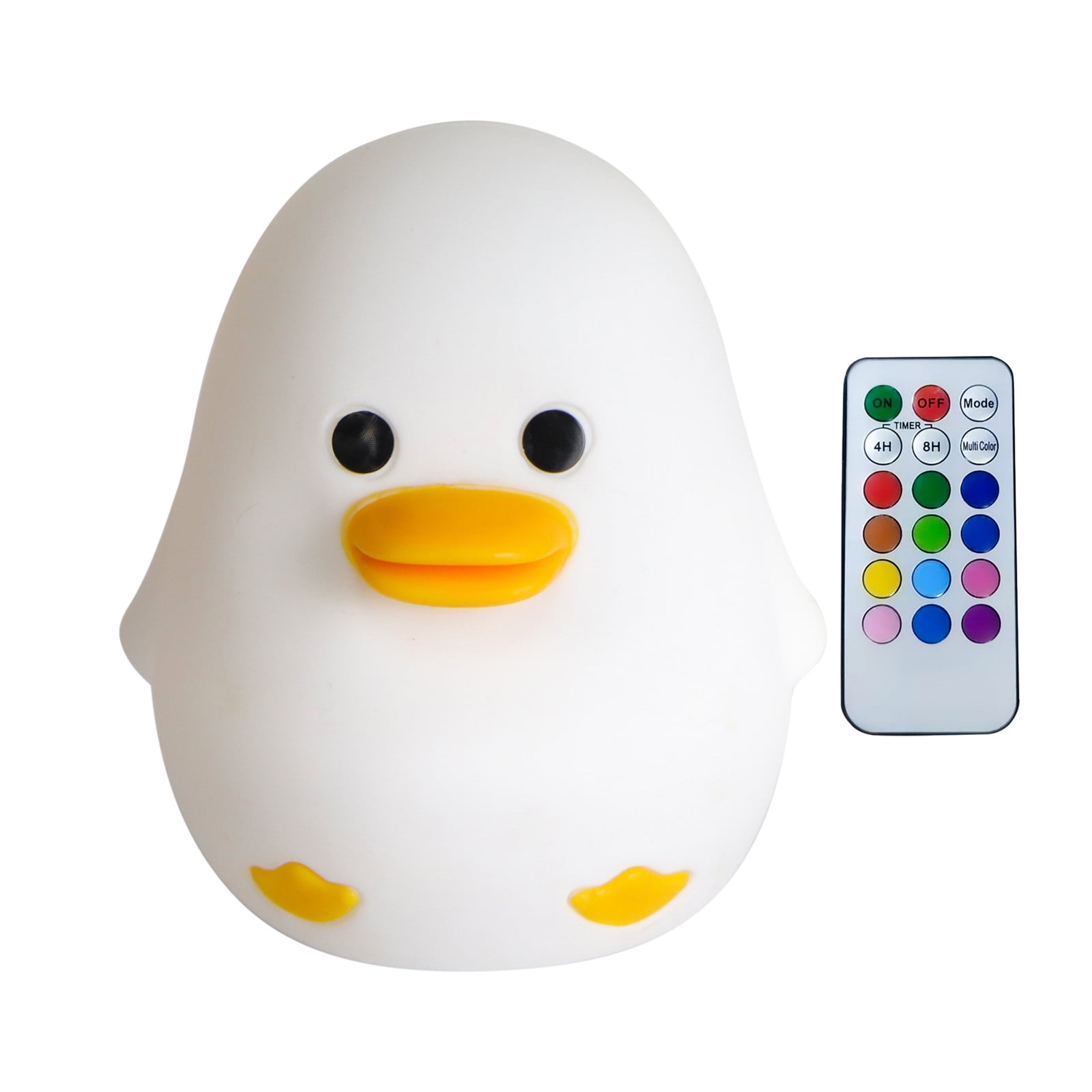 SDJMa Cute Duck LED Night Light for Kids Soft Silicone Light for ...