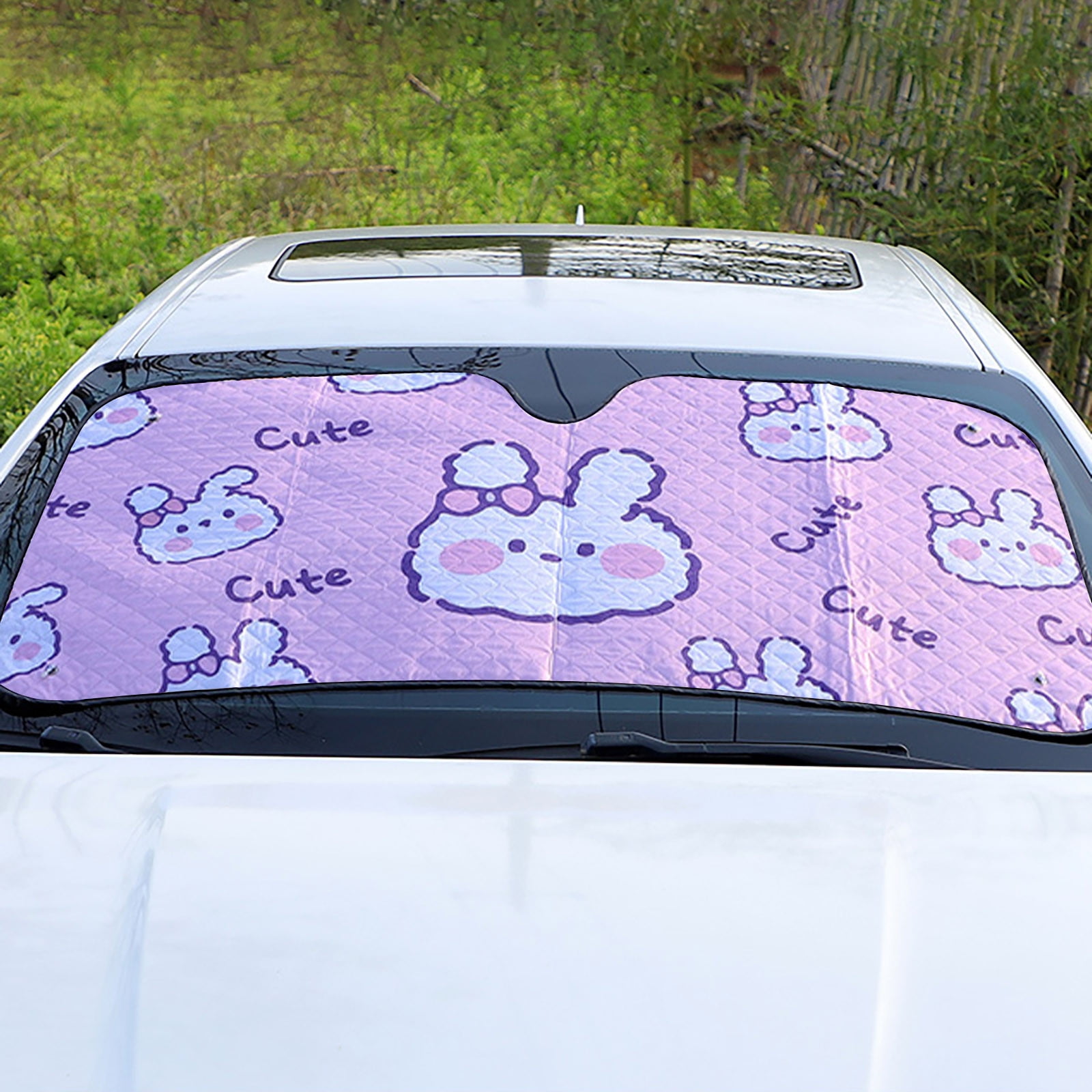 SDJMa Cute Pink Cartoon Anime Windshield Sun Shade for Car Trucks SUV ...