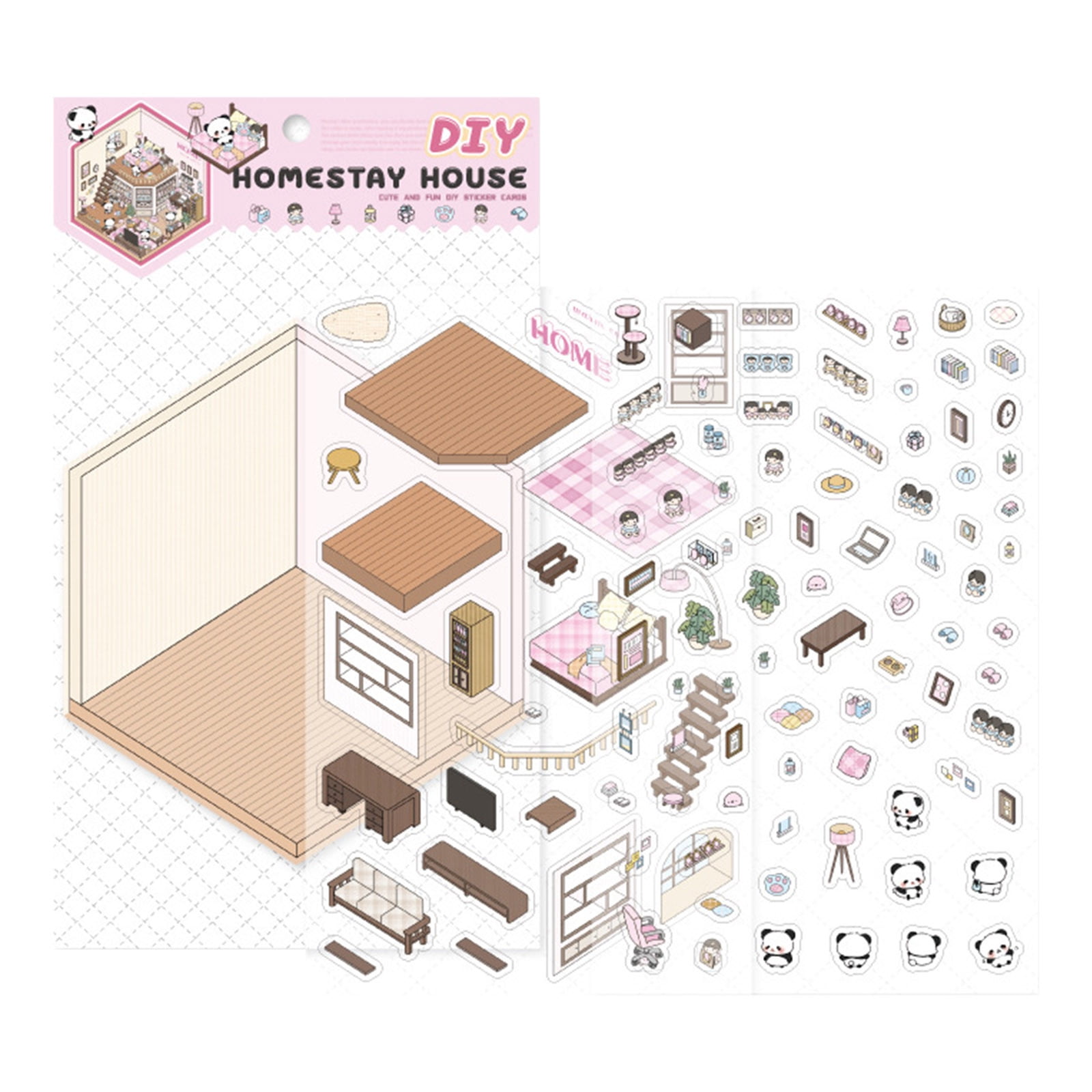 SDJMa DIY 3D House Stickers, DIY 3D Sticker Scene, Room Sticker Book ...