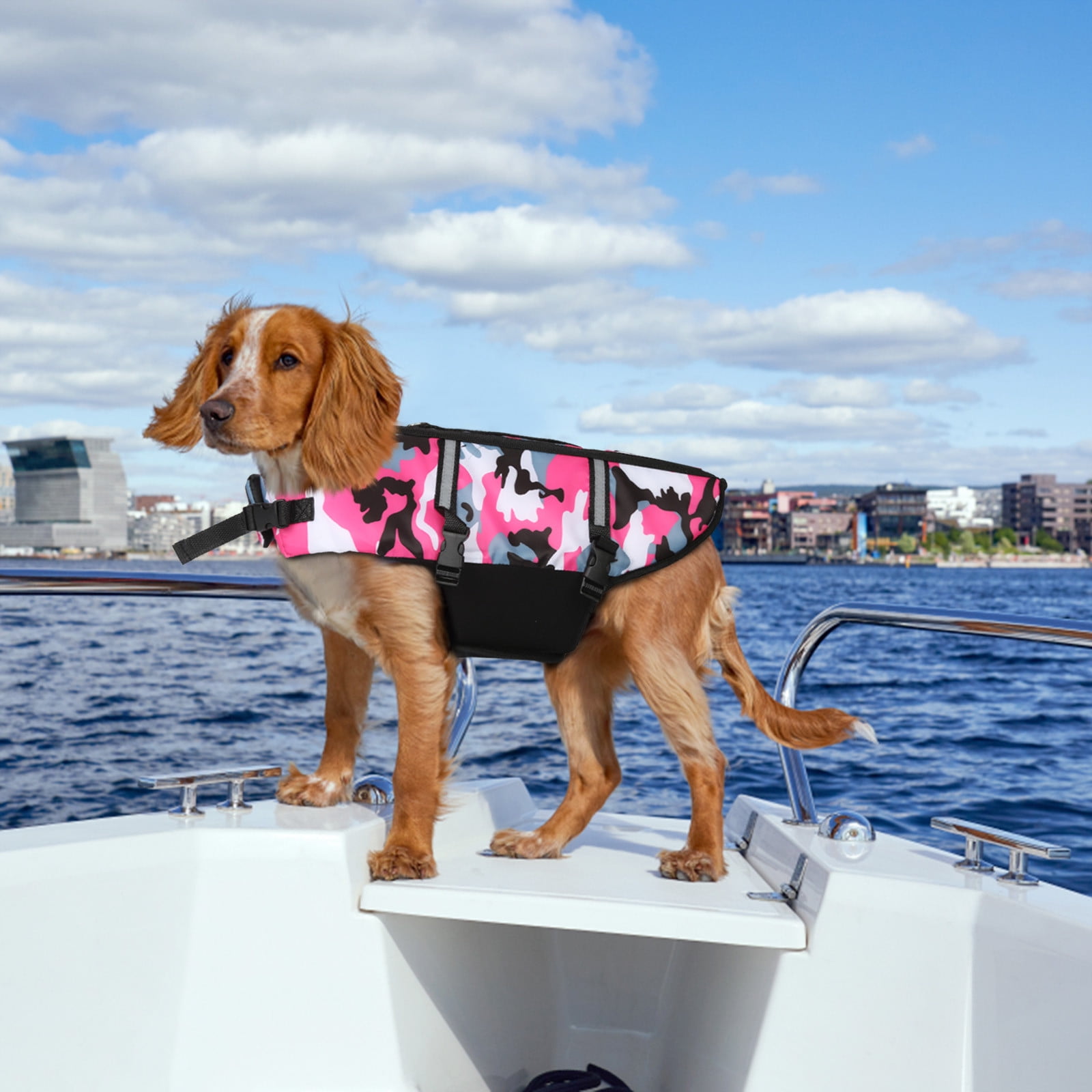 SDJMa Dog Life Jacket, 13.8in Adjustable Pet Floatation Life Vest Dog ...