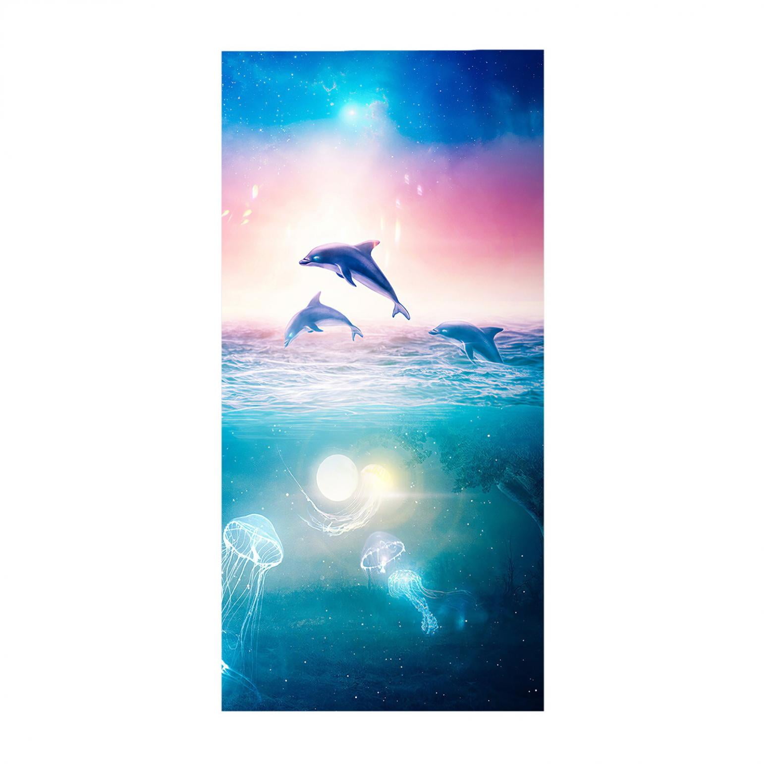 SDJMa Dolphin Beach Towel, Cute Ocean Dolphins Themed Microfiber Bath ...