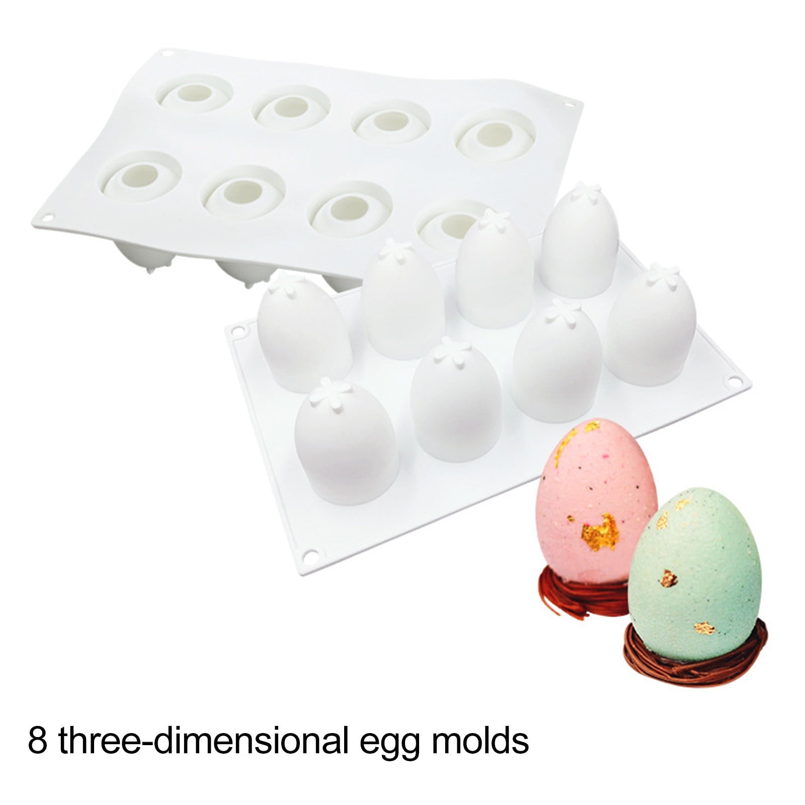 SDJMa Easter Egg Silicone Mold, Egg Shape Chocolate Candy Fondant Molds ...