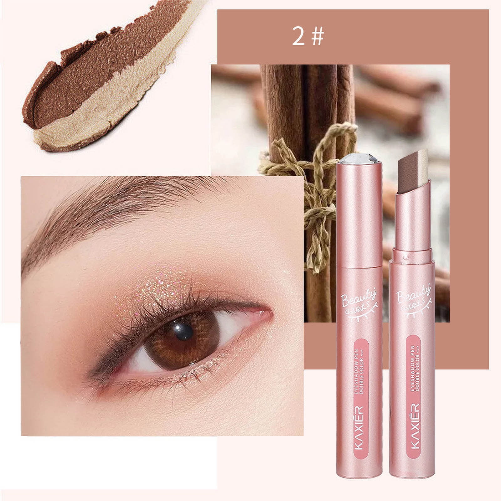 SDJMa Eyeshadow Stick Double Color, Glitter Gradient Eyeshadow Stick ...