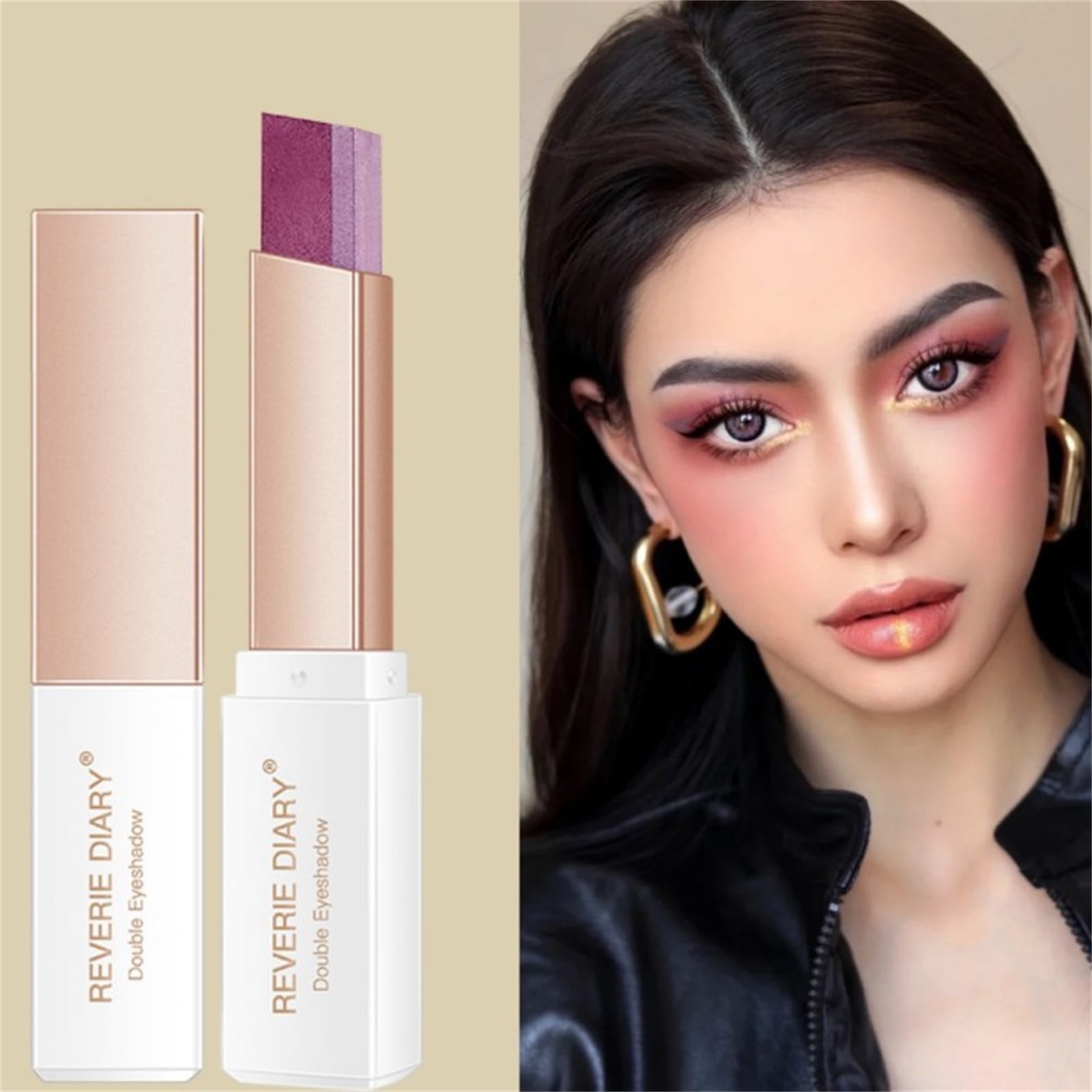 SDJMa Eyeshadow Stick, Double Colors Eye Shadow Stick Matte Glitter ...