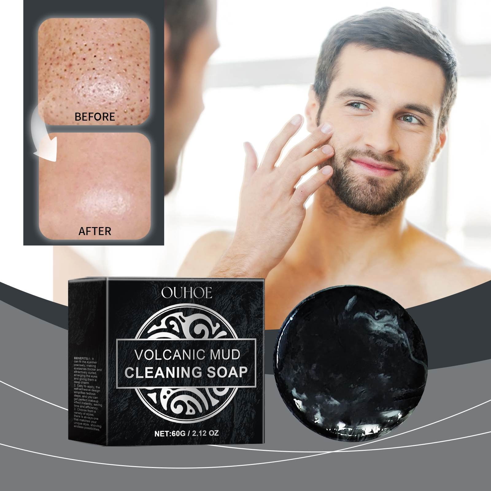 SDJMa Face Soap,Volcanic Mud Soap,Volcanic Mud Coffee Face Soap ...