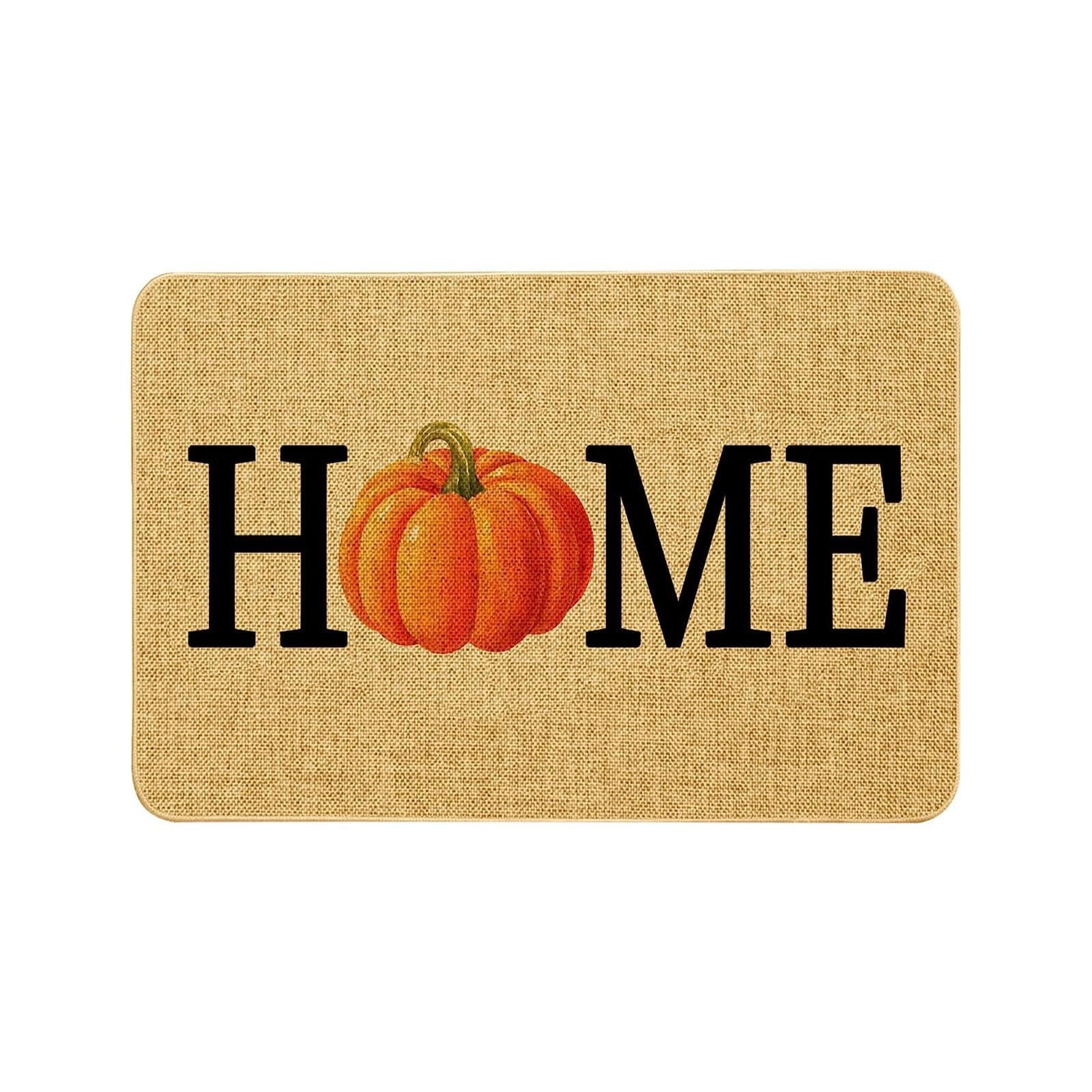 SDJMa Fall Door Mats 16"X24", Pumpkin Home Lettering Print Welcome ...