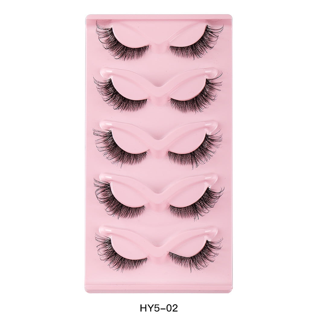 SDJMa False Eyelashes Natural Look Short Fluffy Fake Lashes 3D Faux ...