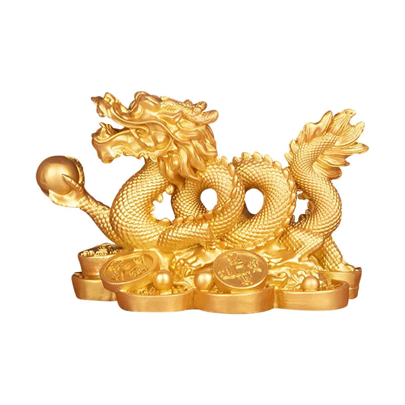 SDJMa Feng Shui Dragon on Money Coins Figurine Statue Coins Attract ...