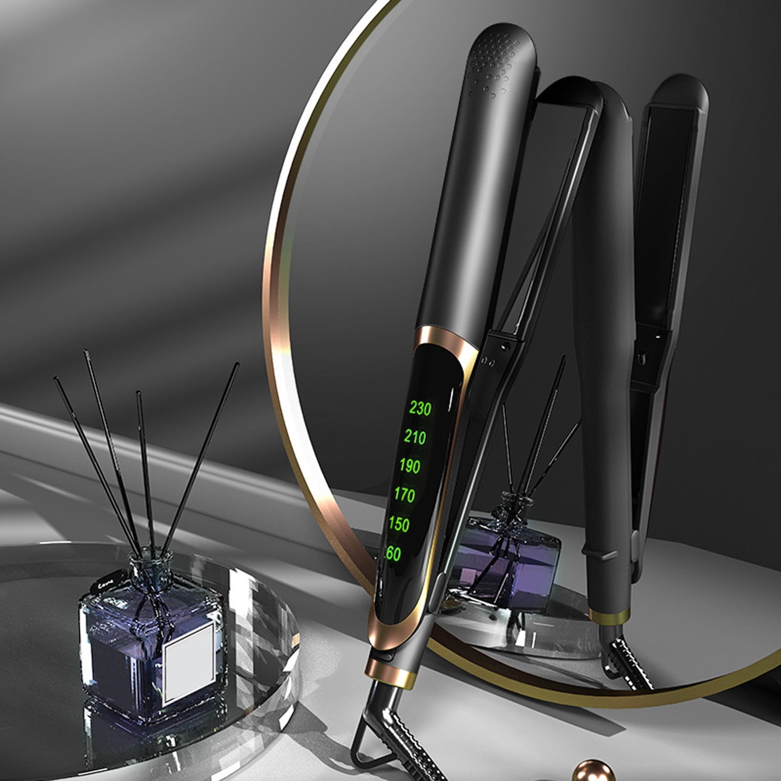 SDJMa Flat Iron Hair Straightener - Titanium Flat Iron with Adjustable Temp - Plate for All ...