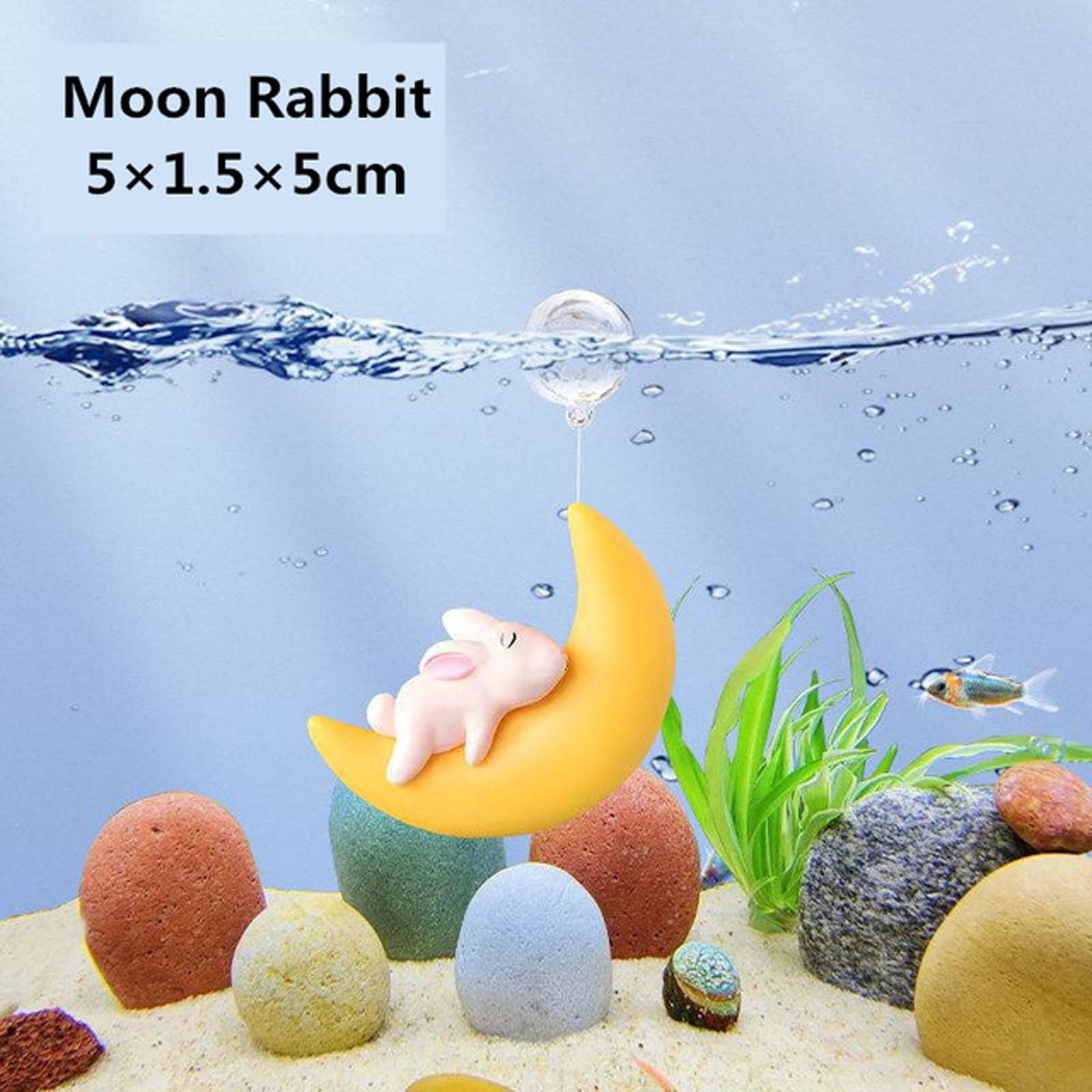 SDJMa Floating Fish Tank Decorations, Animal Sleep on the Moon Floating ...