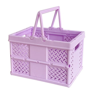 Loyerfyivos Foldable Plastic Grocery Shopping Basket, Sturdy Vegetable ...