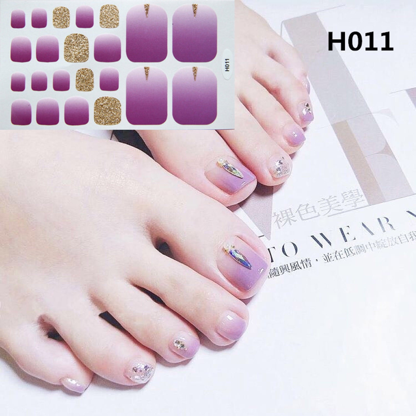 SDJMa Foot Stickers Foot Nail Stickers For Female DIY Nail Decoration ...