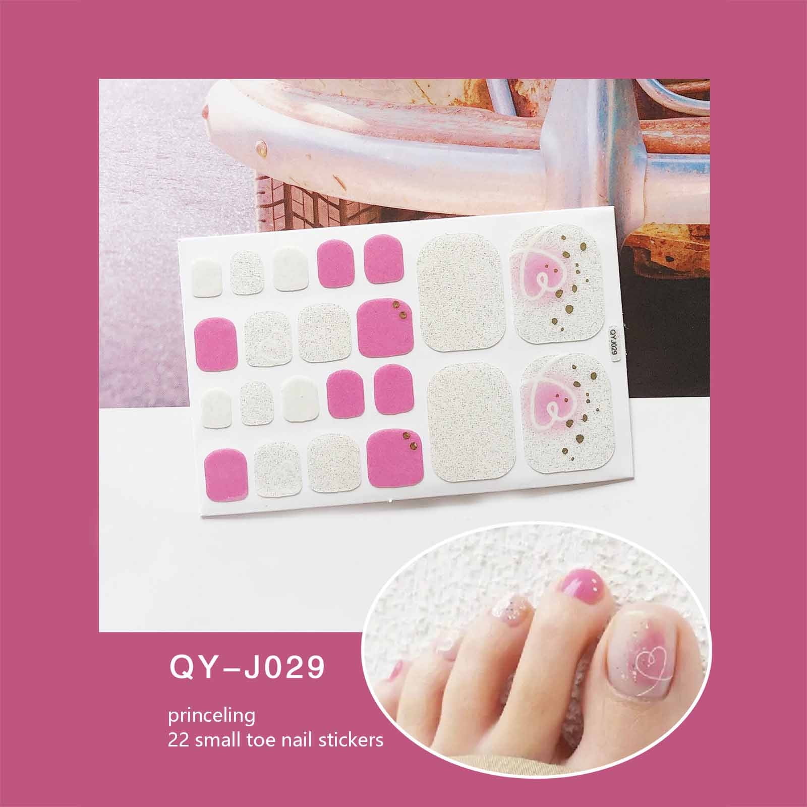 SDJMa Full Toe Nail Wraps Toenail Polish Stickers Adhesive Toe Nail ...