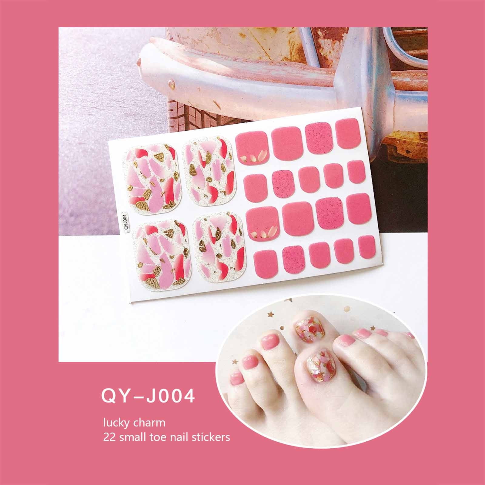 SDJMa Full Toe Nail Wraps Toenail Polish Stickers Adhesive Toe Nail ...