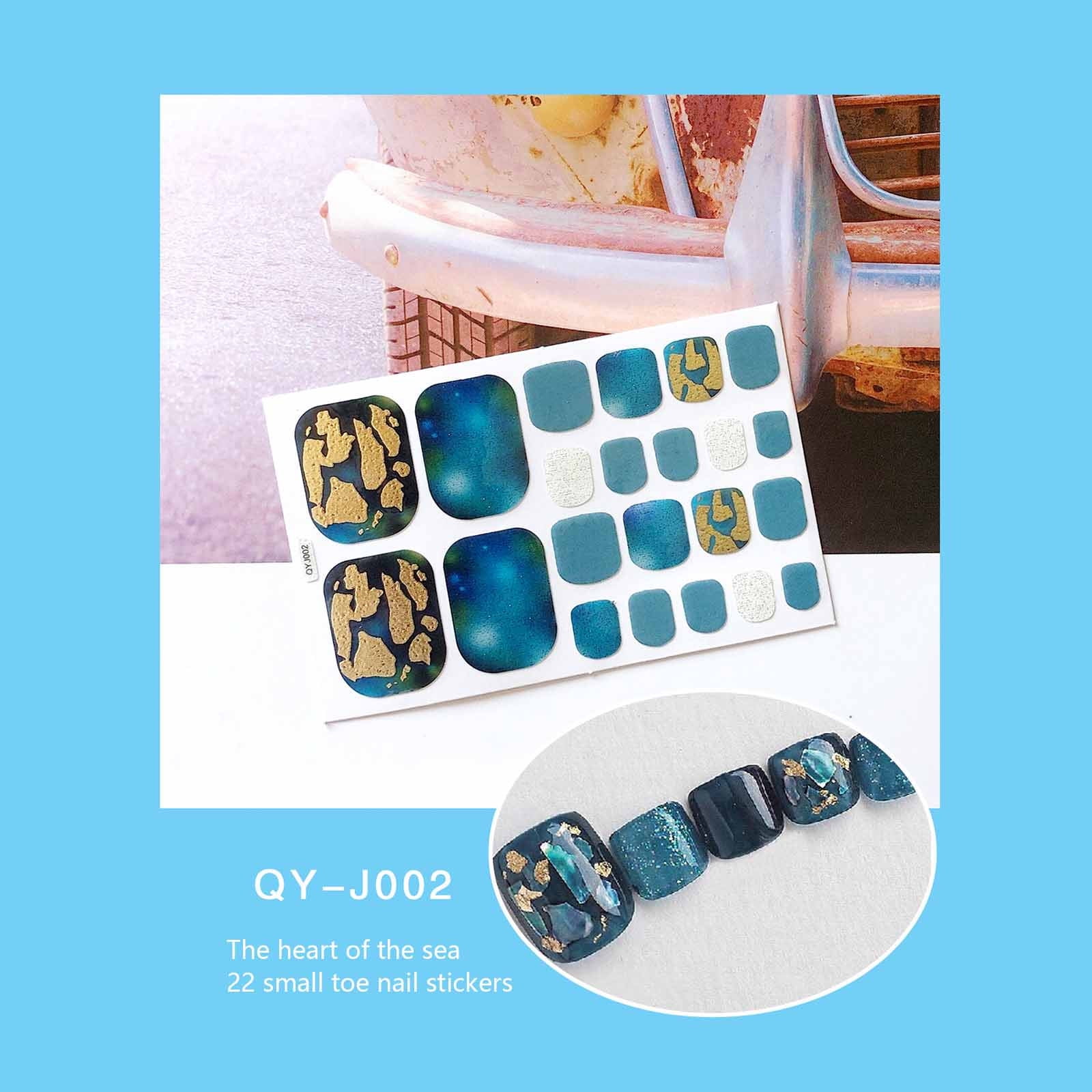 SDJMa Full Toe Nail Wraps Toenail Polish Stickers Adhesive Toe Nail ...