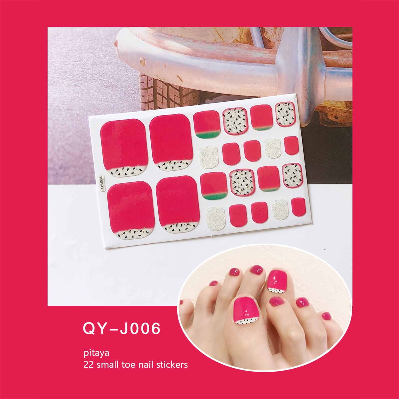 SDJMa Full Toe Nail Wraps Toenail Polish Stickers Adhesive Toe Nail ...
