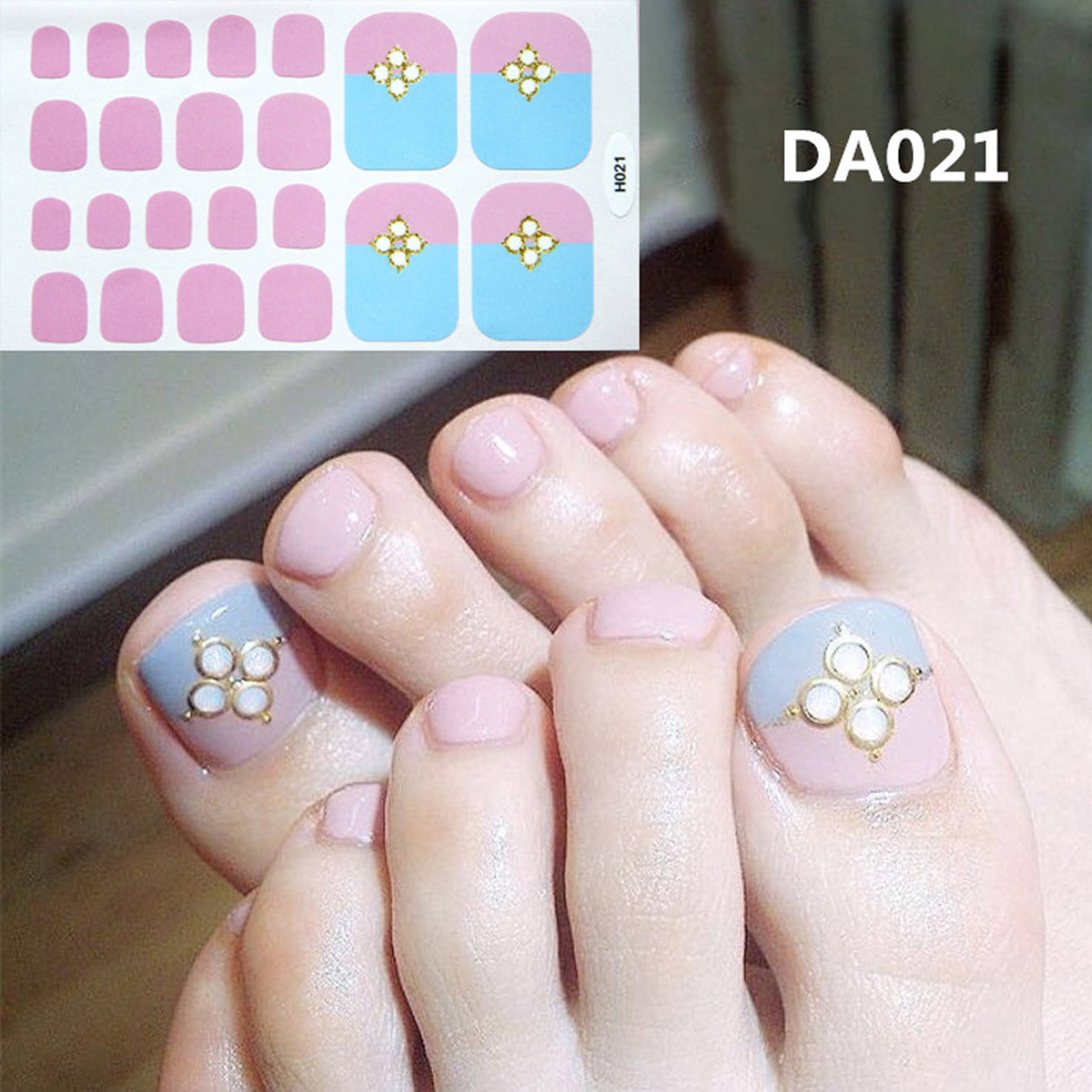 SDJMa Full Toenail Stickers for Women Girls Self-Adhesive Bling Polish ...