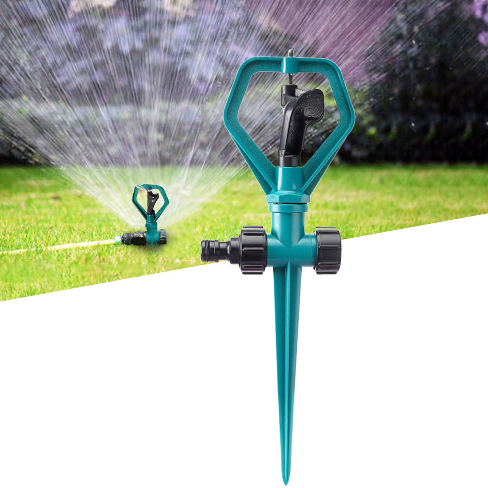 SDJMa Garden Sprinkler, 360 Degree Rotating Lawn Sprinkler Large Area ...
