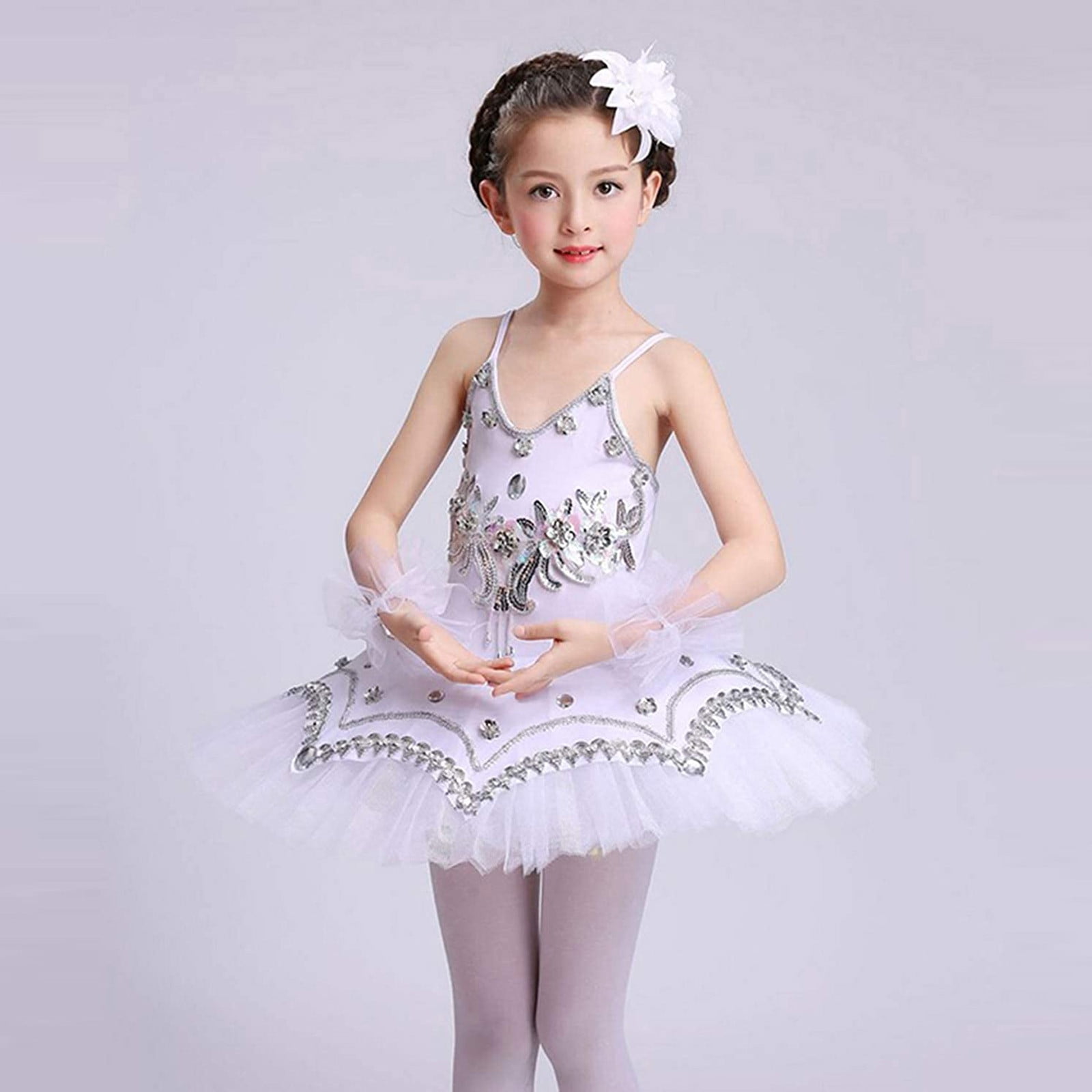 SDJMa Girl Skirt Tights Ballet Suit Sparkling Ballet Skirt Princess ...