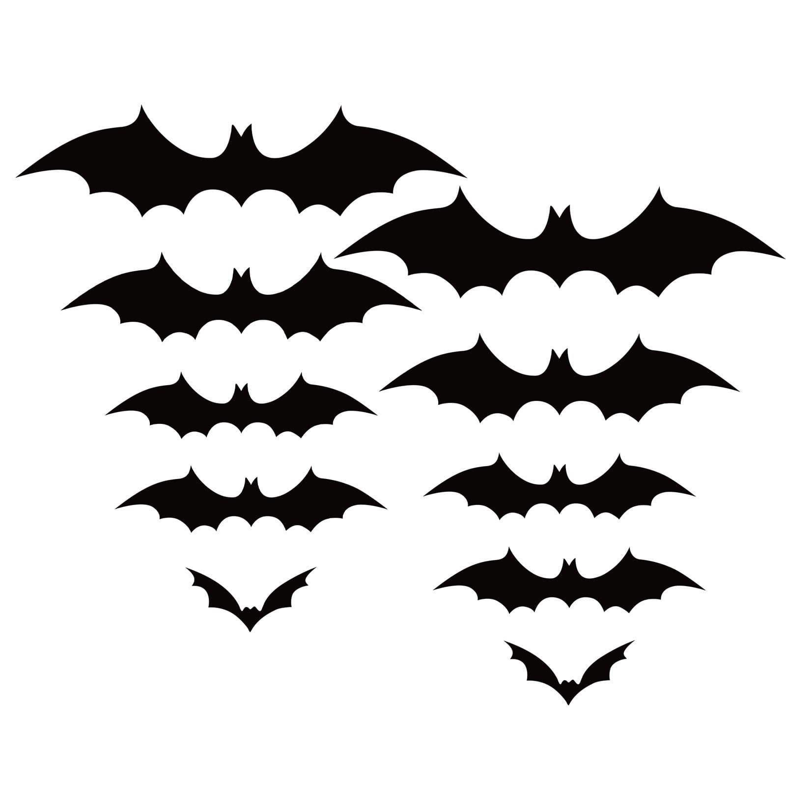 SDJMa Halloween Bats Decoration, 10 Pcs Realistic PVC 3D Black Scary ...