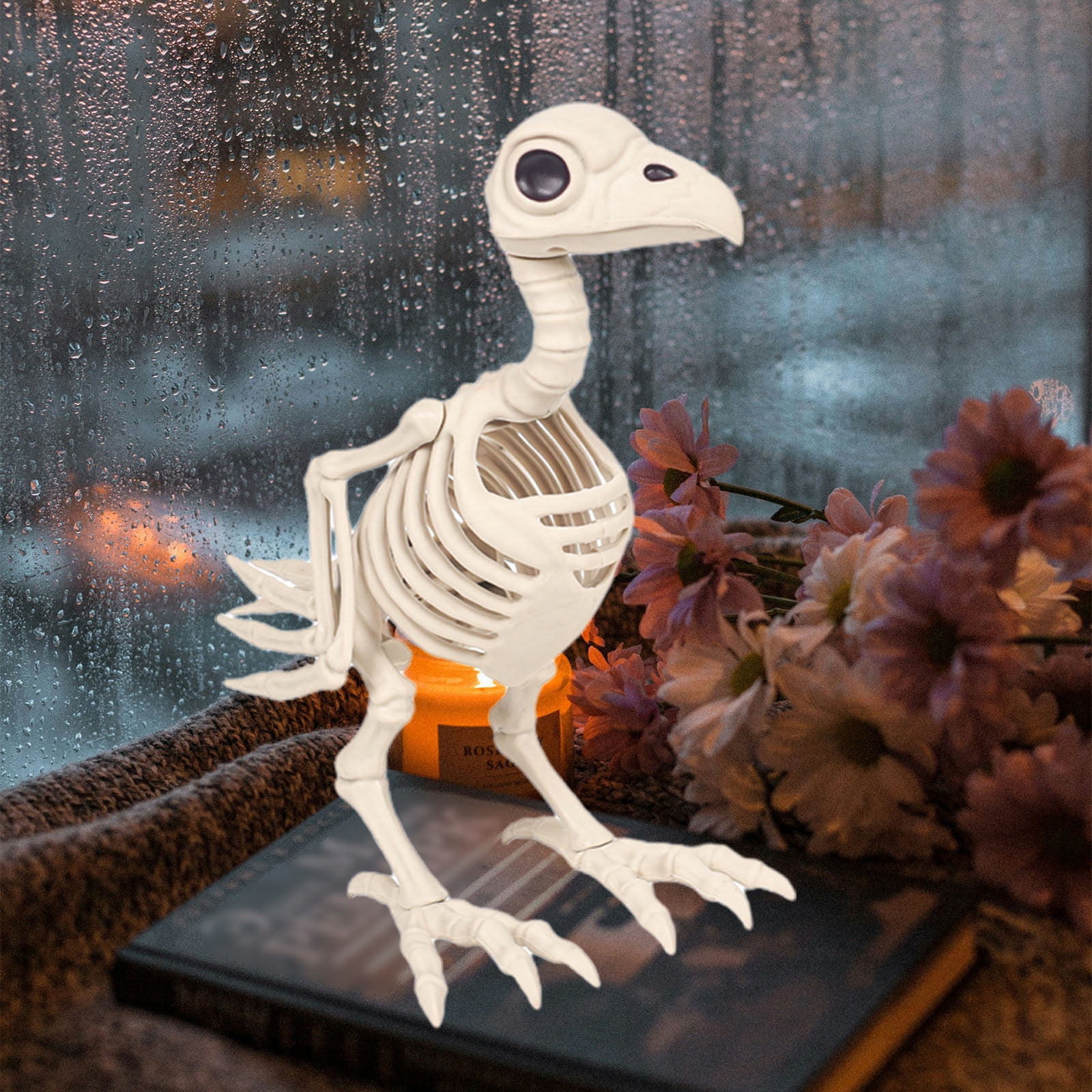SDJMa Halloween Bird Skeleton Decorations, Creepy Skeleton Bird Farm ...
