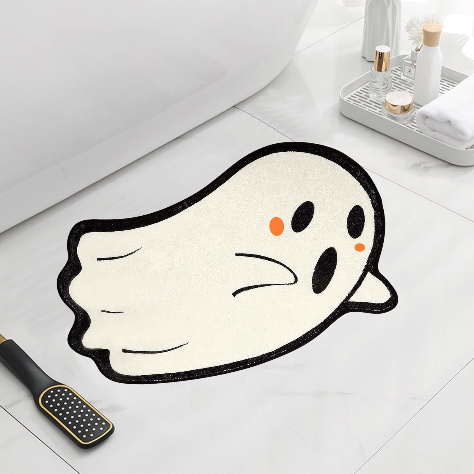 SDJMa Halloween Decor Ghost Bath Mat for Bathroom, Cute Halloween ...