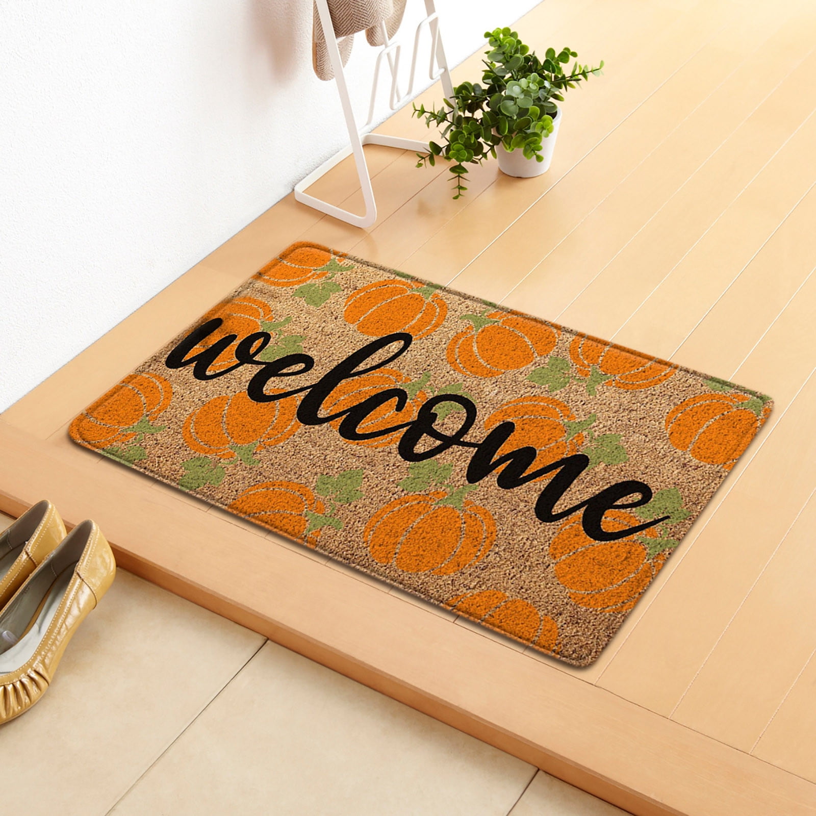 SDJMa Halloween Decorative Doormat, Pumpkin Witch Bat Patterned Door ...