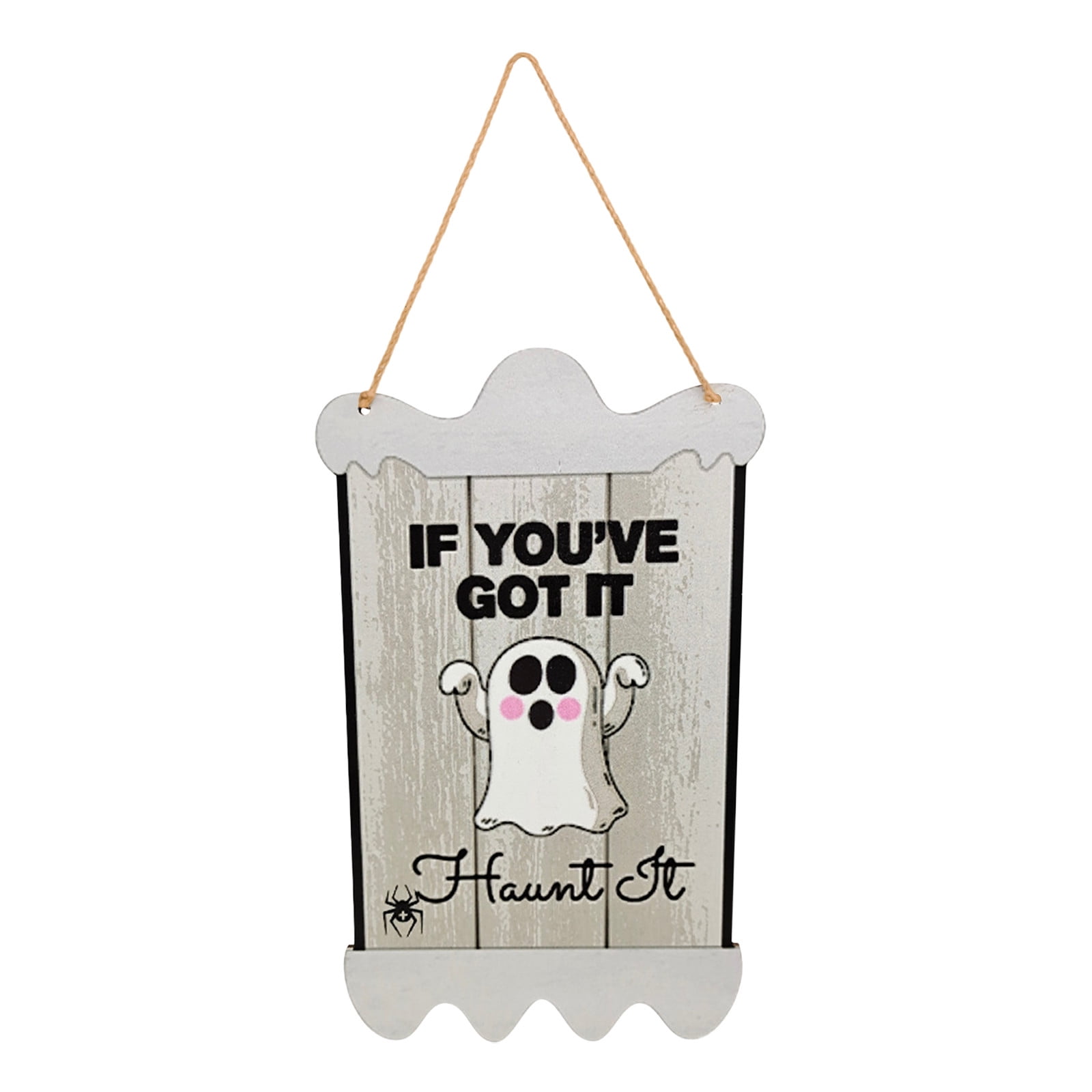 SDJMa Halloween Ghost Door Sign Decorations, Happy Halloween Wooden ...