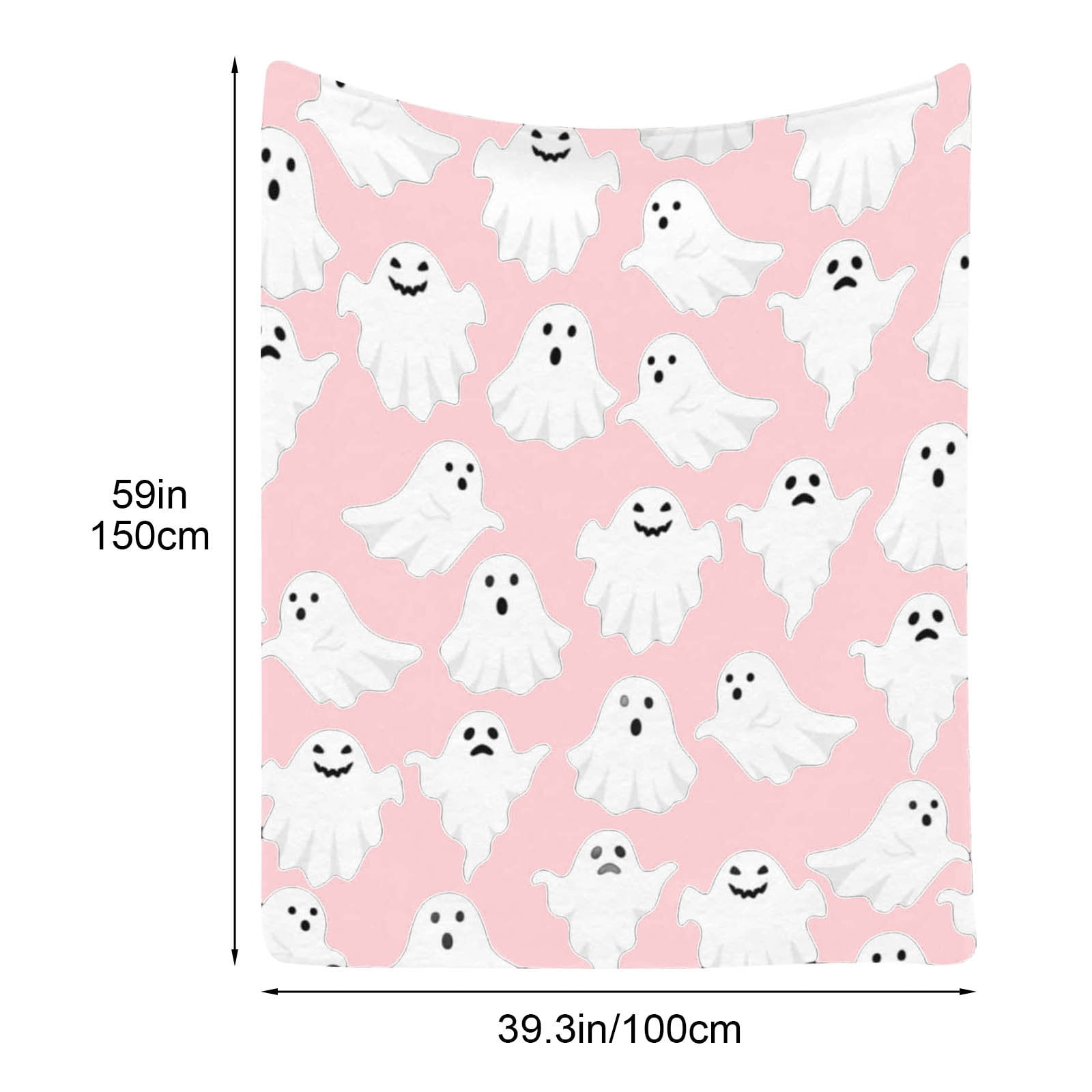 SDJMa Halloween Ghost Throw Blanket, Lightweight Soft Cozy Cute Ghost ...