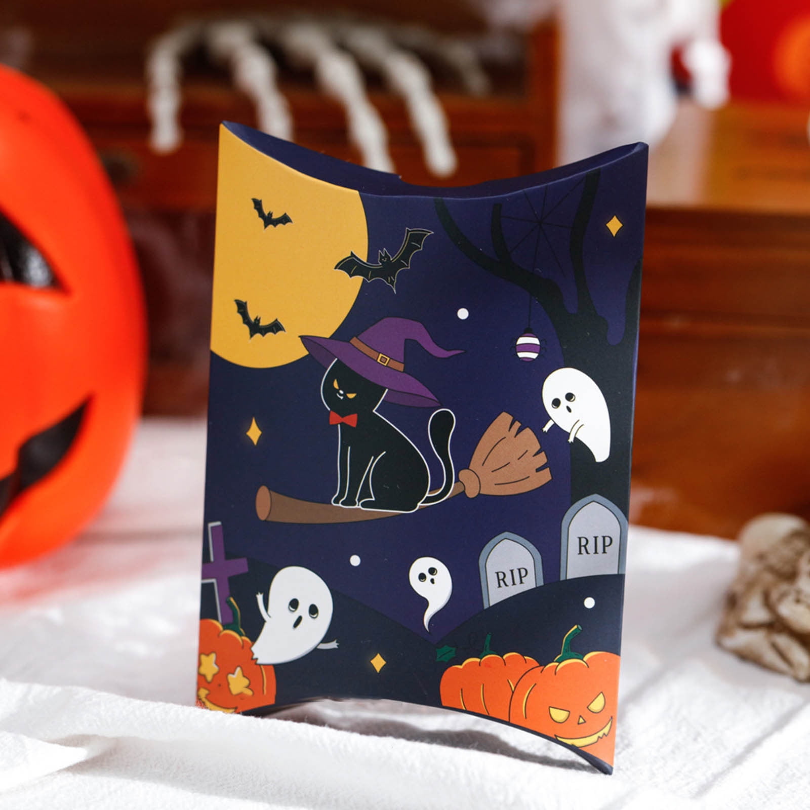 SDJMa Halloween Goody Pillow Box, Paper Halloween Candy Treat Boxes ...