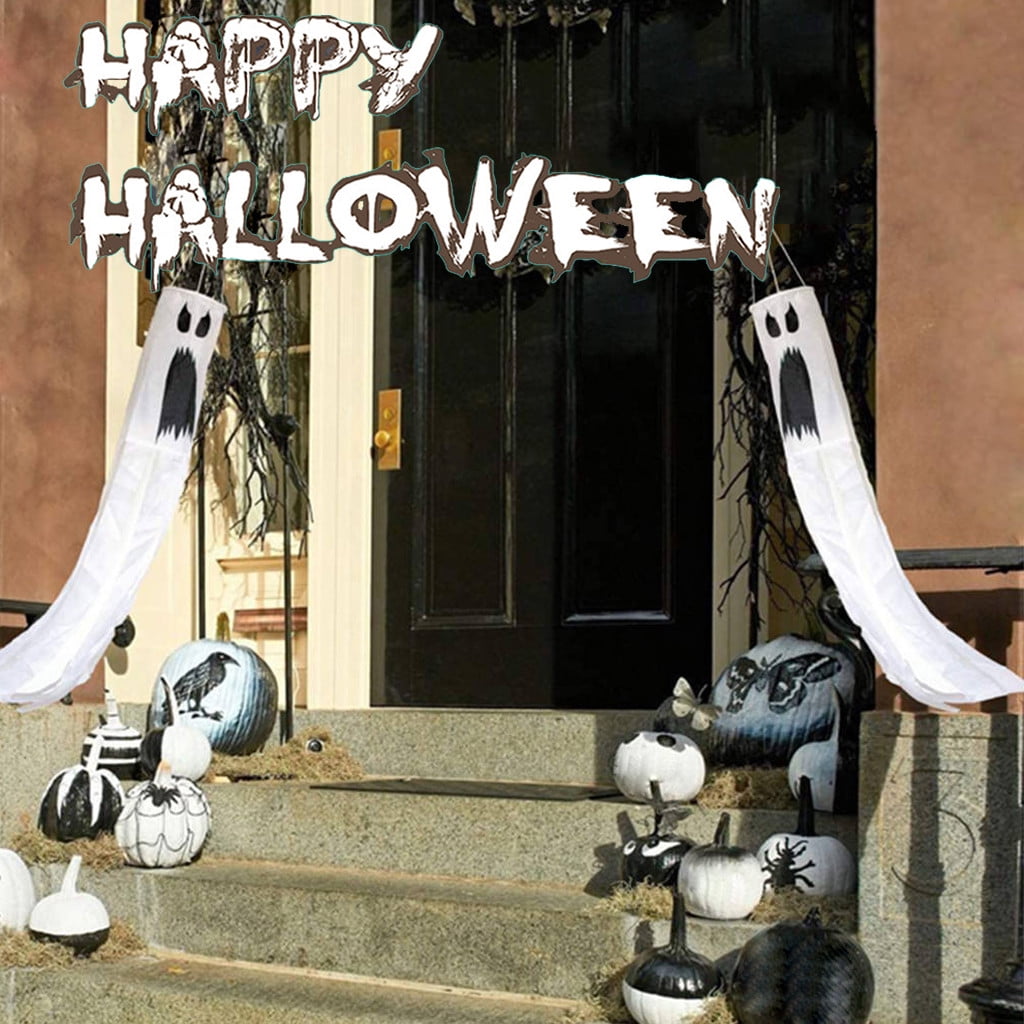 SDJMa Halloween Outdoor Ghost Windsock Decorations, 40" Scary Halloween ...