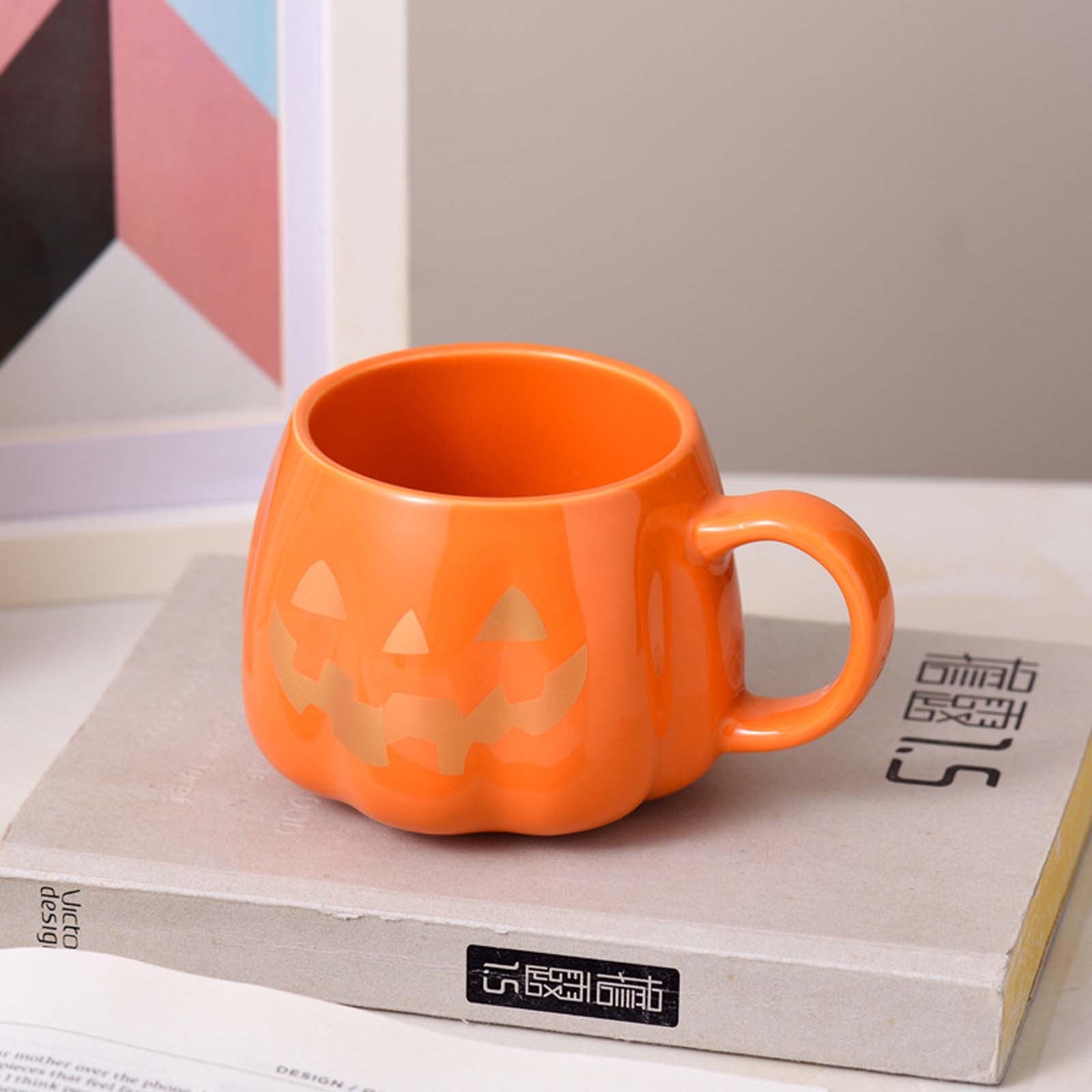 SDJMa Halloween Pumpkin Mug Decorations, Happy Halloween Pattern Mug ...