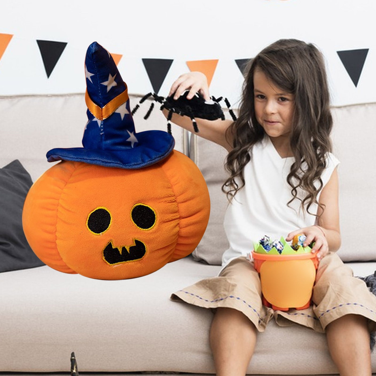 SDJMa Halloween Pumpkin Plush Decoration,Pumpkin Shaped Throw Pillow Gh ...