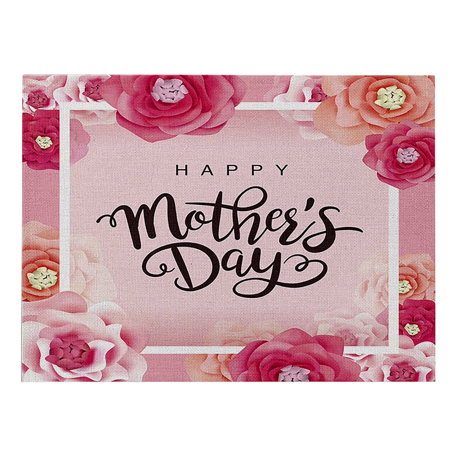 SDJMa Happy Mother's Day Placemats, 16.53x12.59 inches Cotton Linen ...