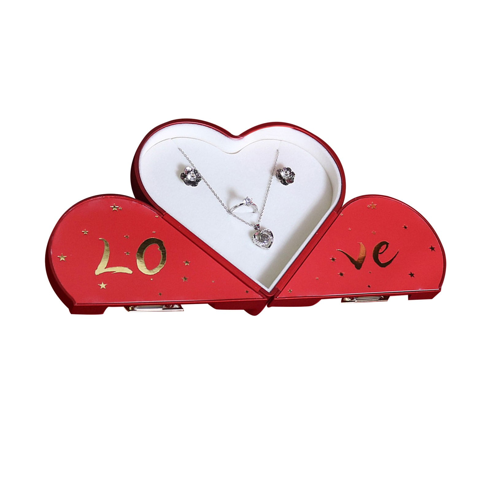 SDJMa Heart Shaped Double Open Gift Box,High End Jewelry Set Jewelry ...