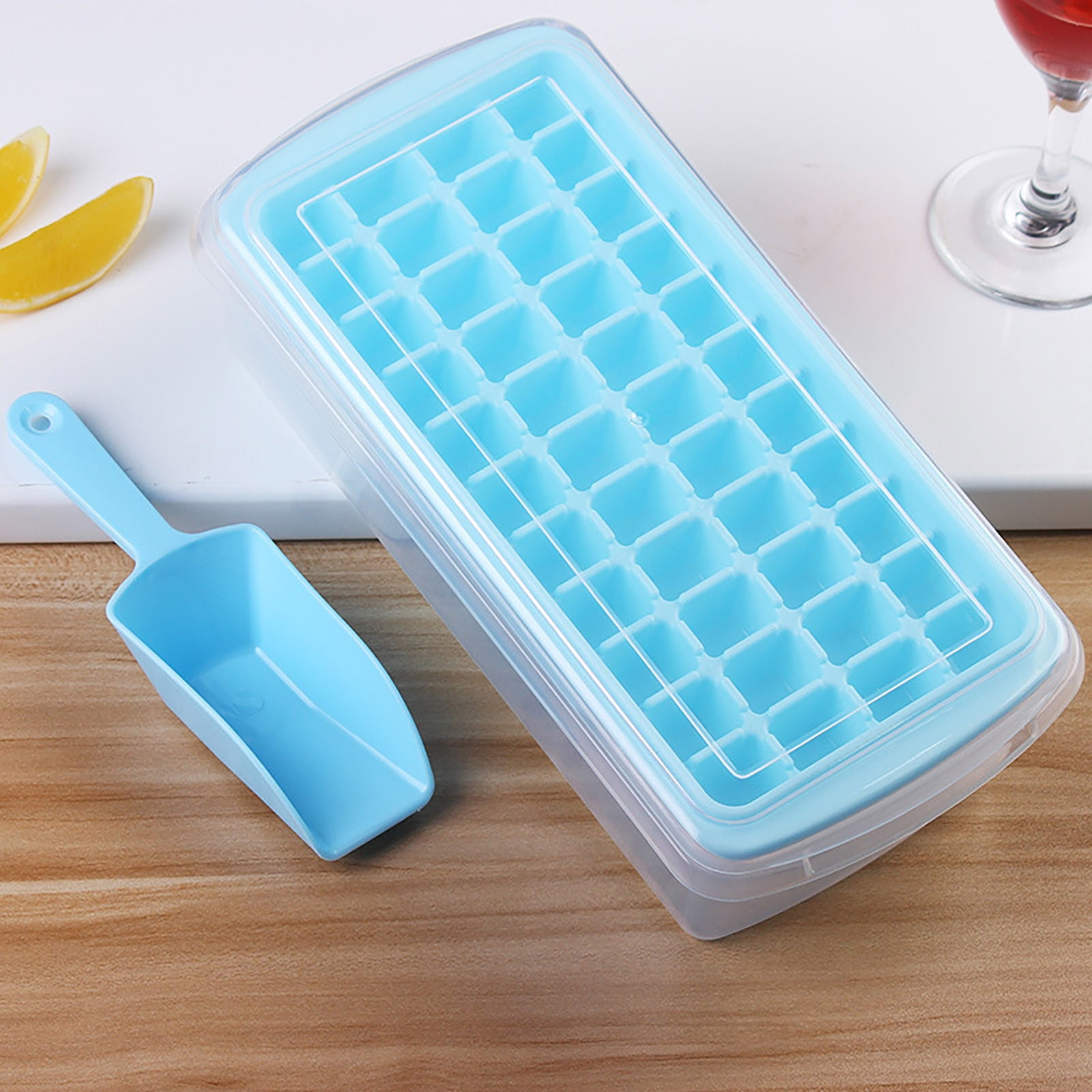SDJMa Ice Cube Tray, Freezer Storage, Small Bin, Lid, Mold Trays, BPA ...