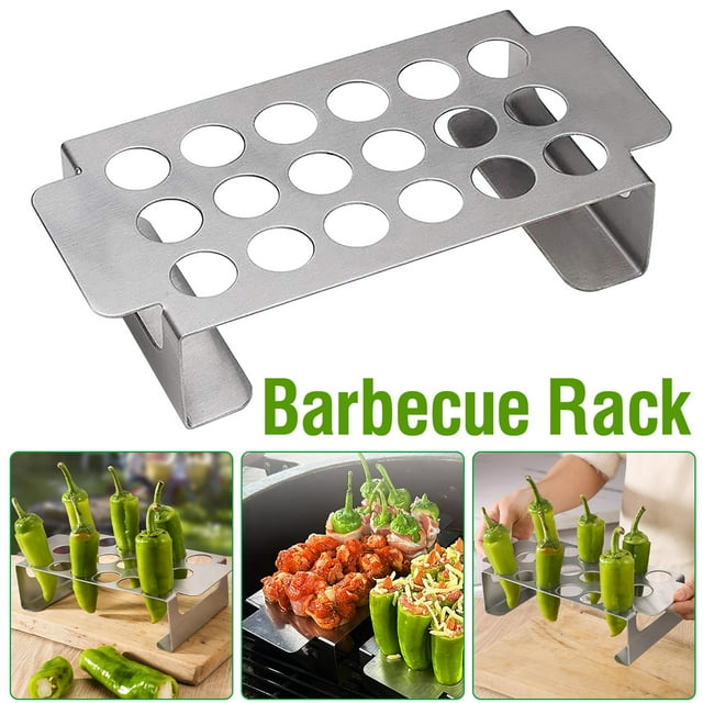 SDJMa Jalapeno Grill Rack with Handle - 18 Holes Capacity Stainless ...