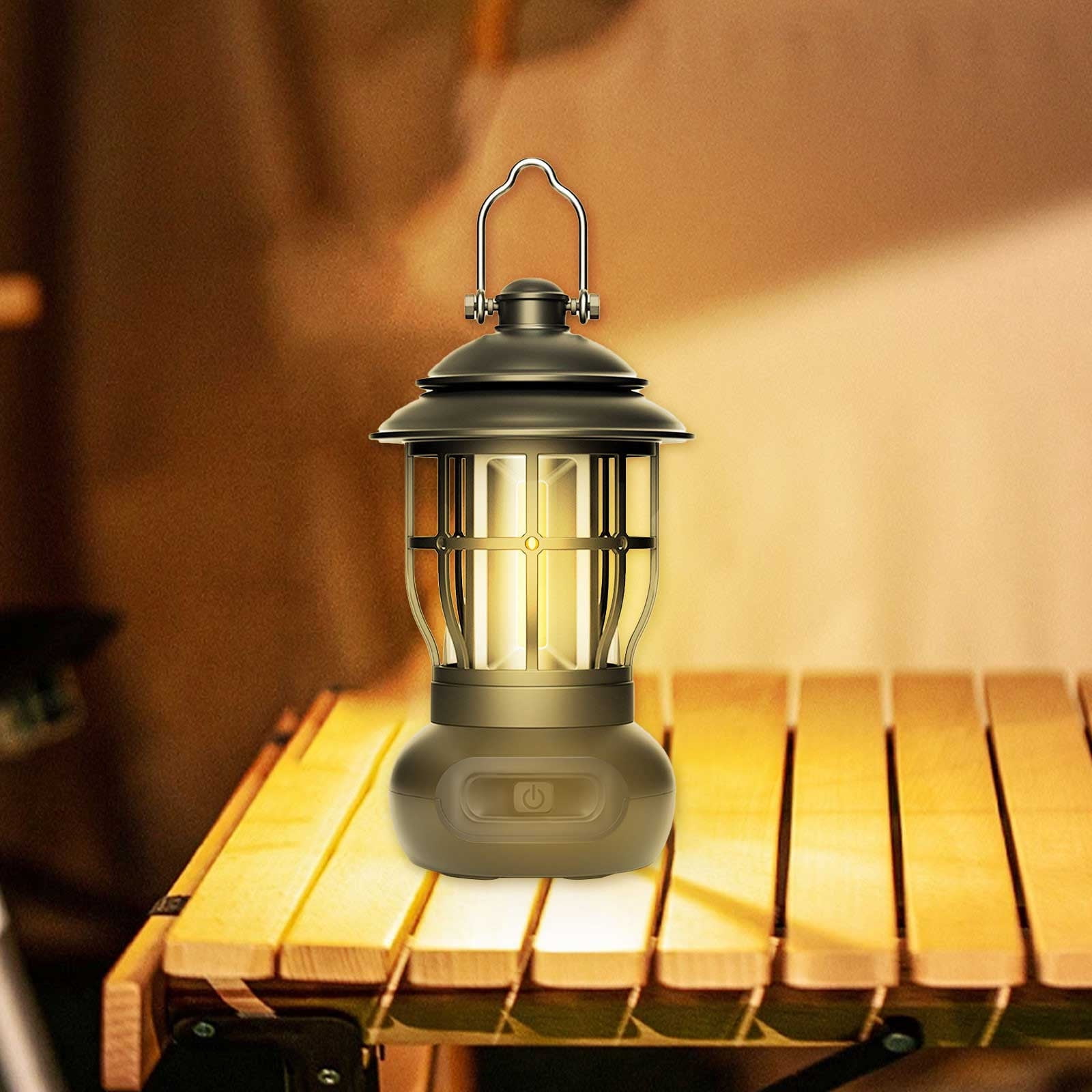SDJMa LED Camping Lantern,Rechargeable Retro Camp Light,Battery Powered ...