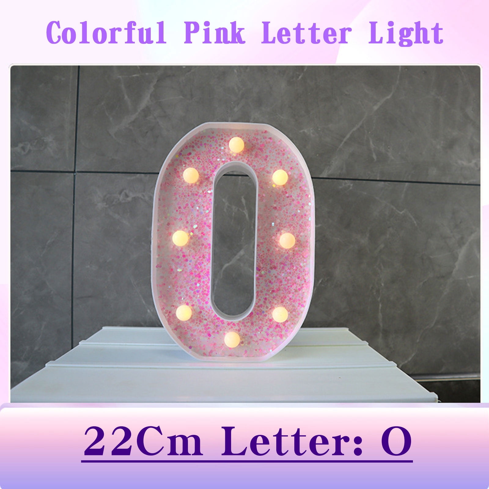SDJMa LED Letter Lights, Light Up Pink Letters Glitter Alphabet Letter ...