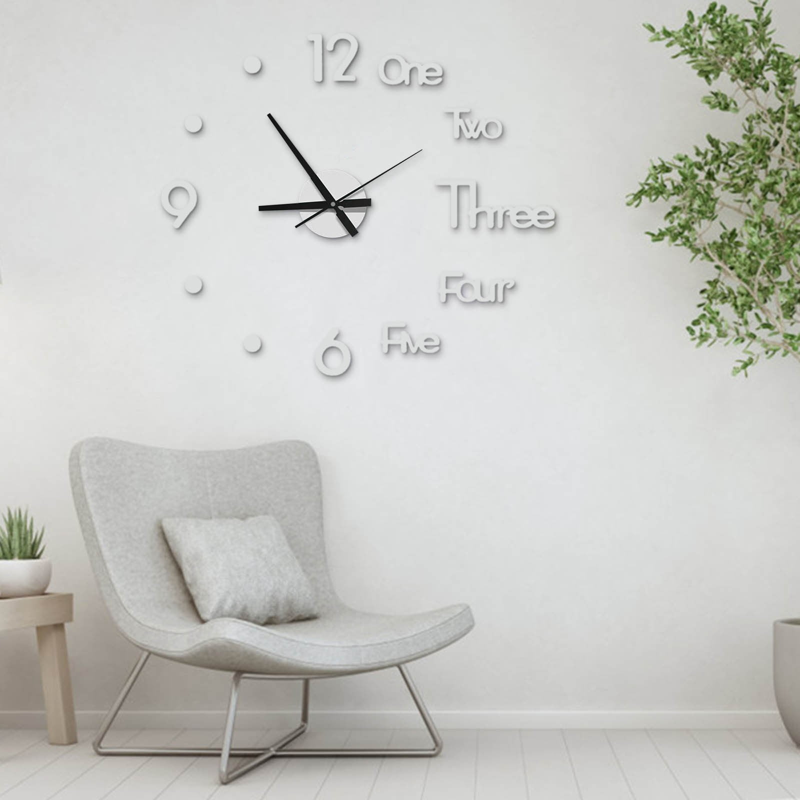 SDJMa Large 3D Frameless Wall Clock Stickers DIY Wall Decoration for ...
