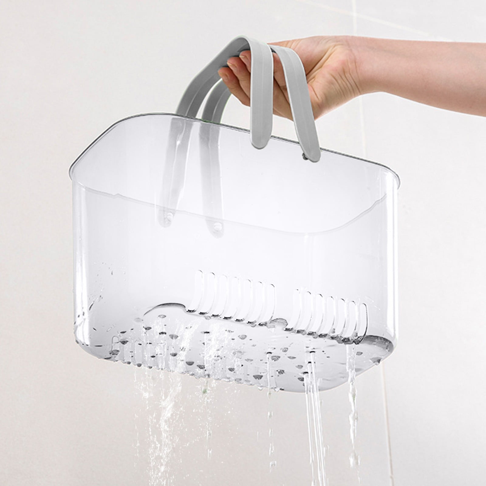 SDJMa Large Portable Shower Basket with Soft Silicone Carrying Handle ...