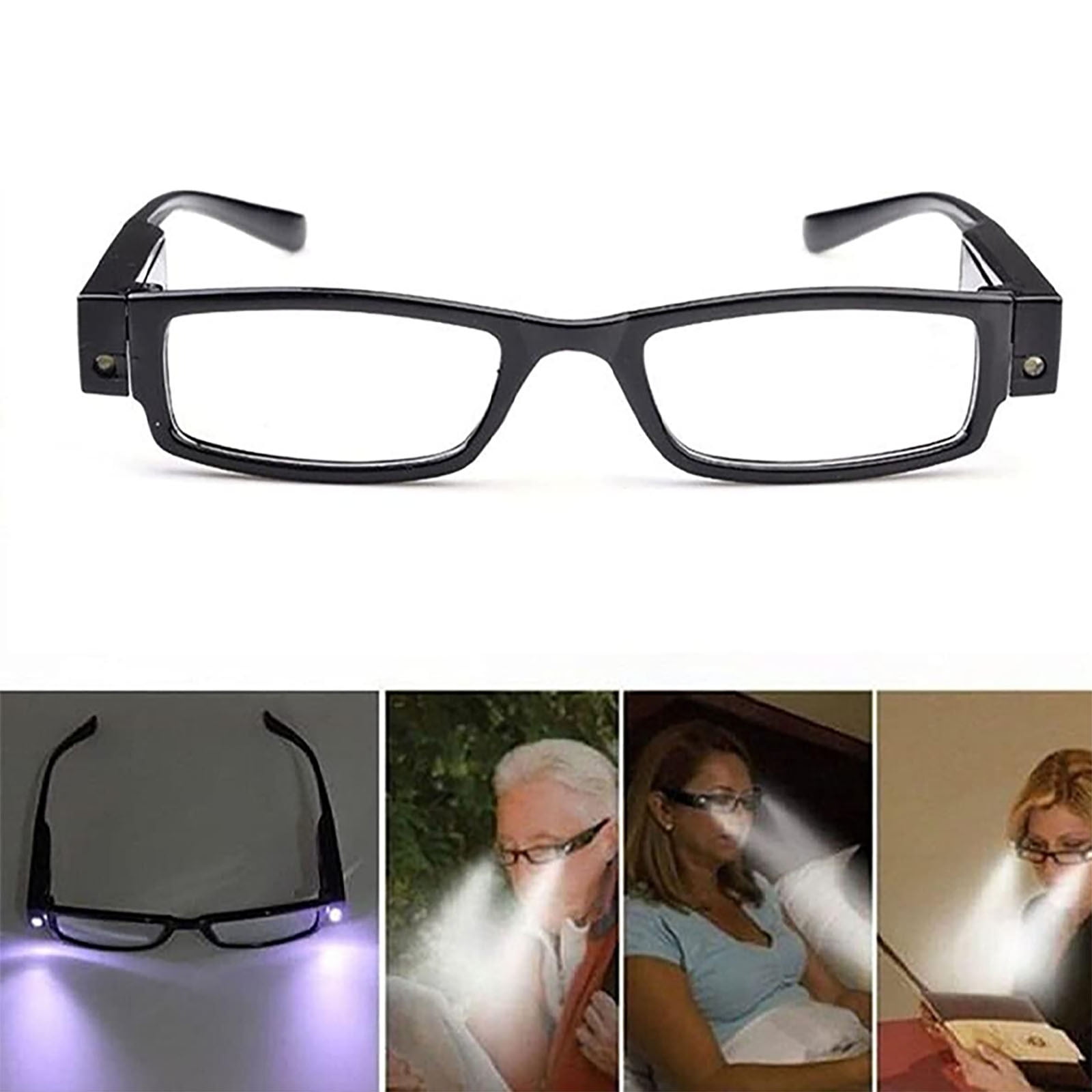 SDJMa High Magnification LED Lighted Reading Glasses, Unisex ...