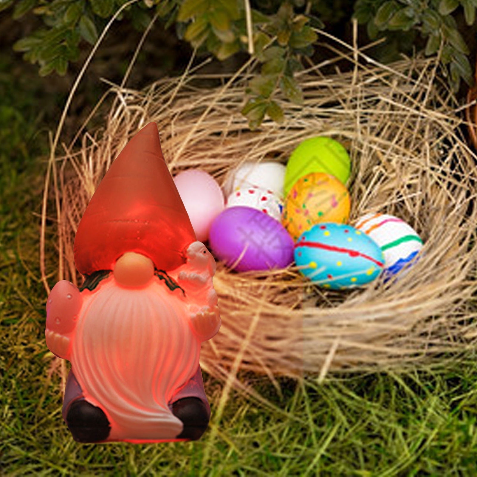 SDJMa Lighted Easter Gnomes, Resin Bunny Gnomes with Built-in LED Light ...