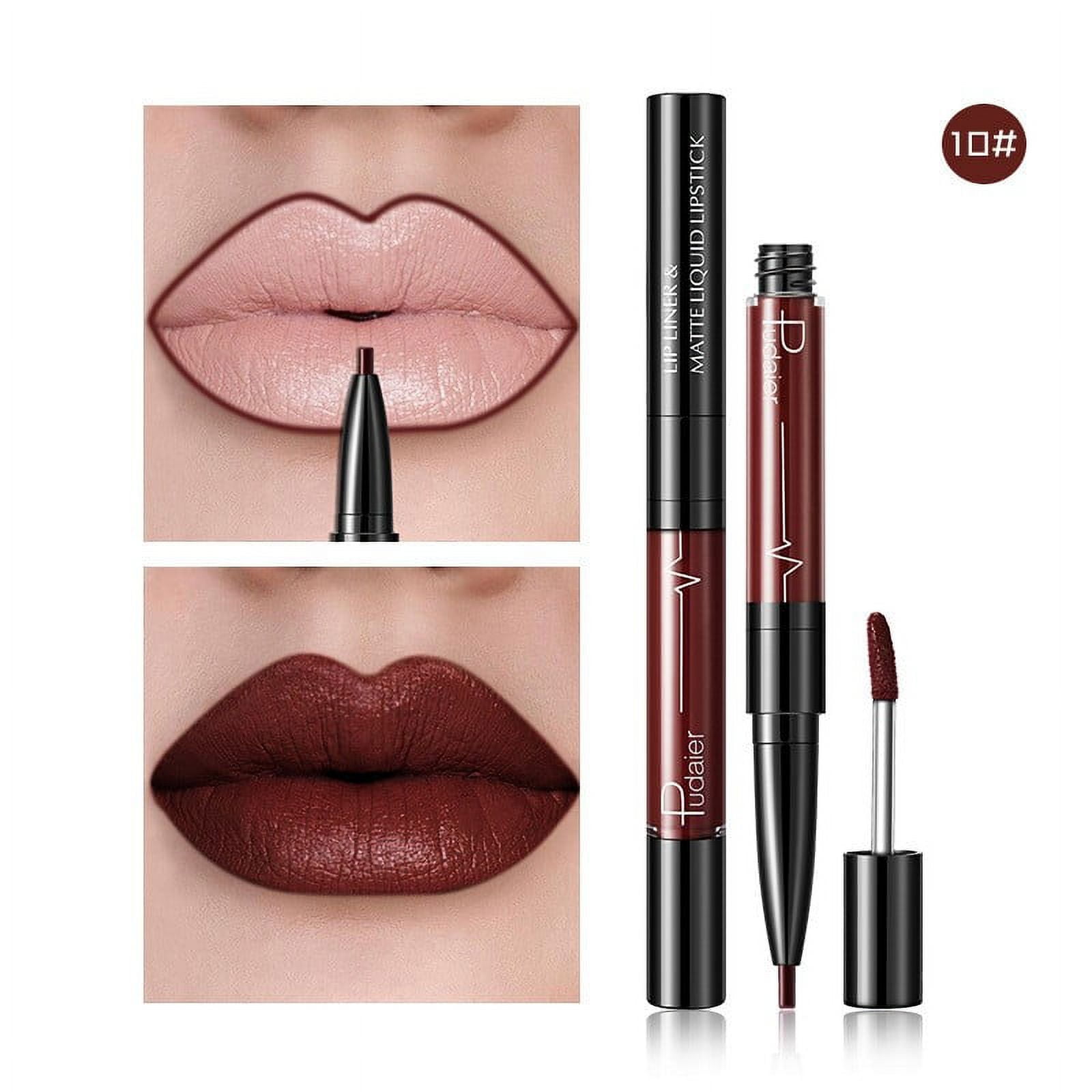 SDJMa Matte Liquid Lipstick and Lip Liner 2-IN-1 Pigmented Lip Gloss ...