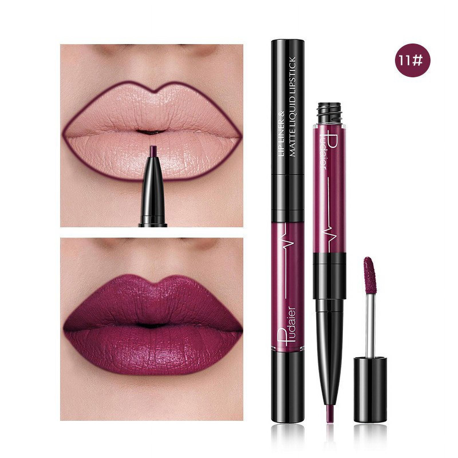 SDJMa Matte Liquid Lipstick and Lip Liner 2-IN-1 Pigmented Lip Gloss ...