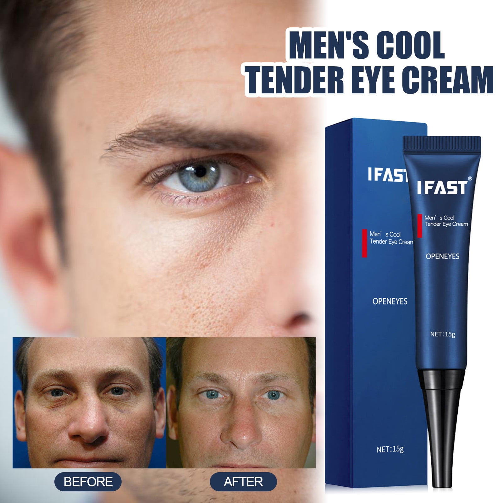 SDJMa Men Eye Cream Anti Aging, Awaken Peptide Depuffing Eye Gel,Men's ...